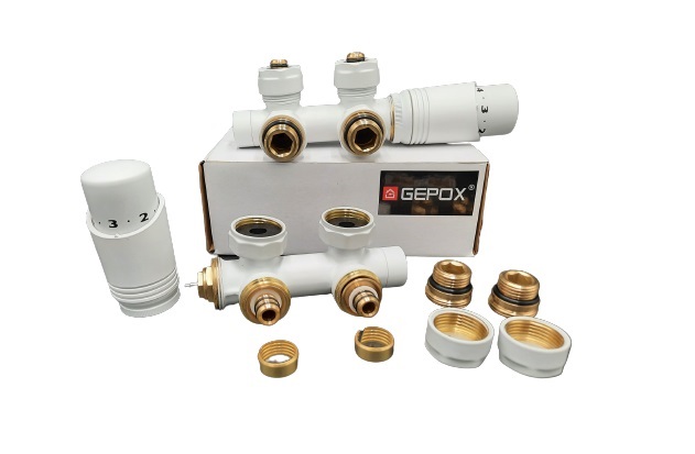 DUOPLEX DOLNY 50 ZAWÓR DO GRZEJNIKA KOMPLET BIAŁY